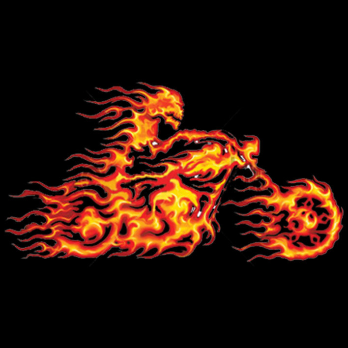 WS 13445 Flaming Bike, Motorrad, Fire, Mystik - T-Shirt selbst ...