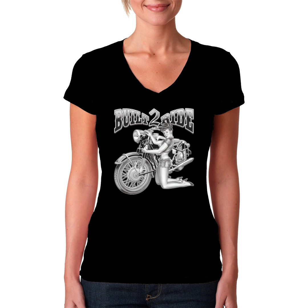 Built 2 Ride Pin-Up mit Bike - T-Shirt selbst gestalten + drucken ...