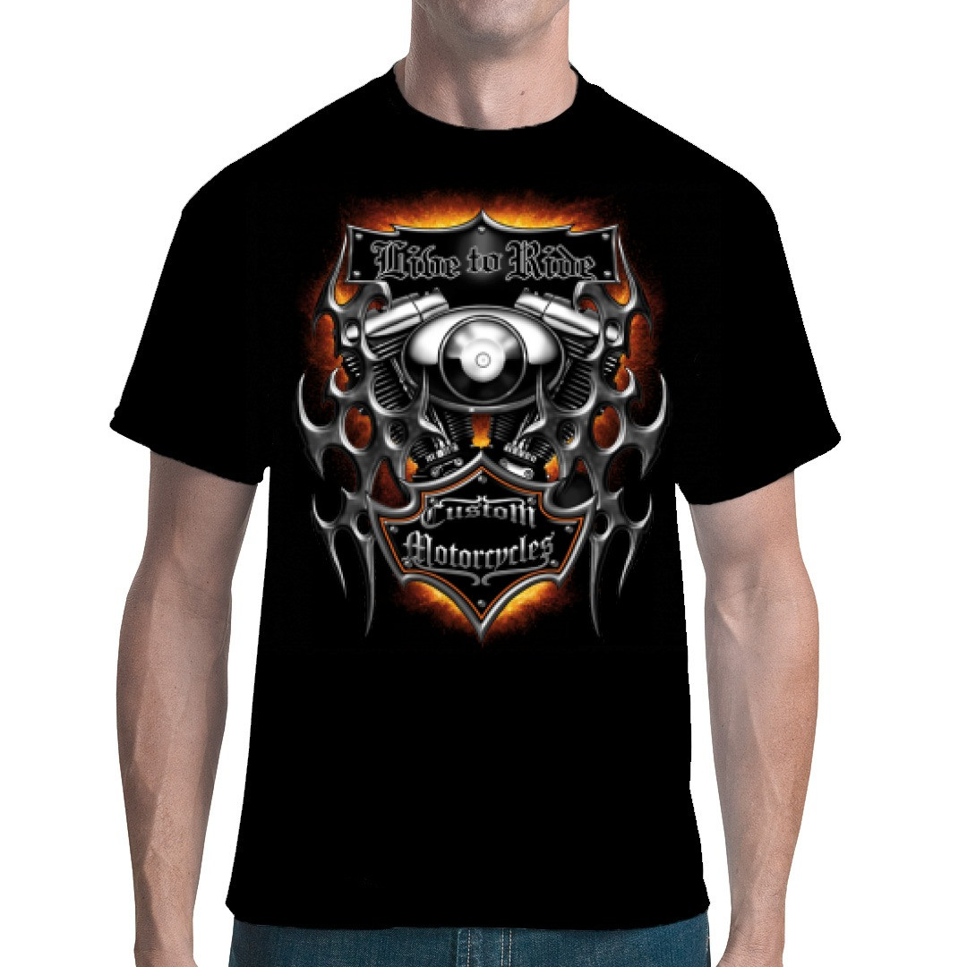 Custom Motorcycles V8 Tribal - Live to Ride - T-Shirt selbst gestalten ...