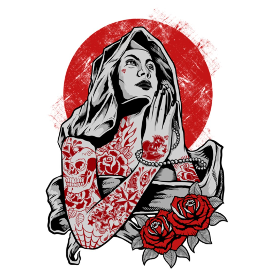 Heilige Maria Tattoo Style - T-Shirt selbst gestalten + drucken /// Im ...