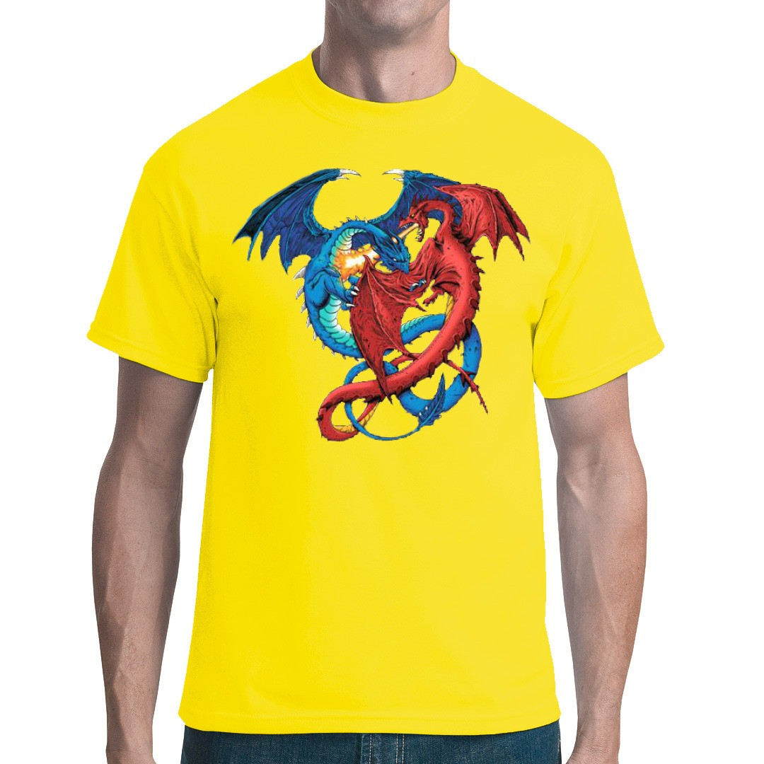 Fantasy Motiv: Kämpfende Drachen - T-Shirt selbst gestalten + drucken ...