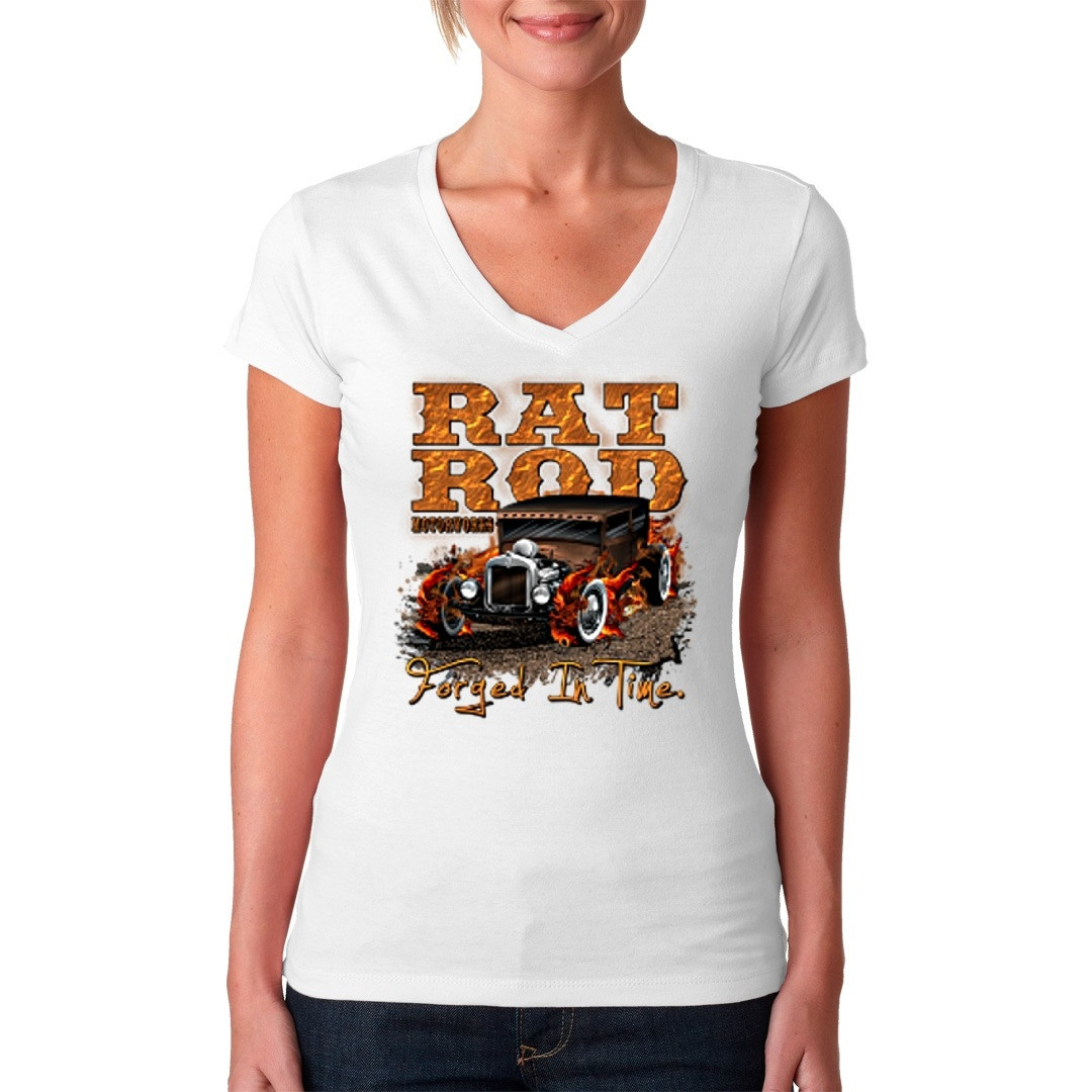 Hot Rod Motiv: Rat Rod Motorworks forged Time - T-Shirt selbst ...