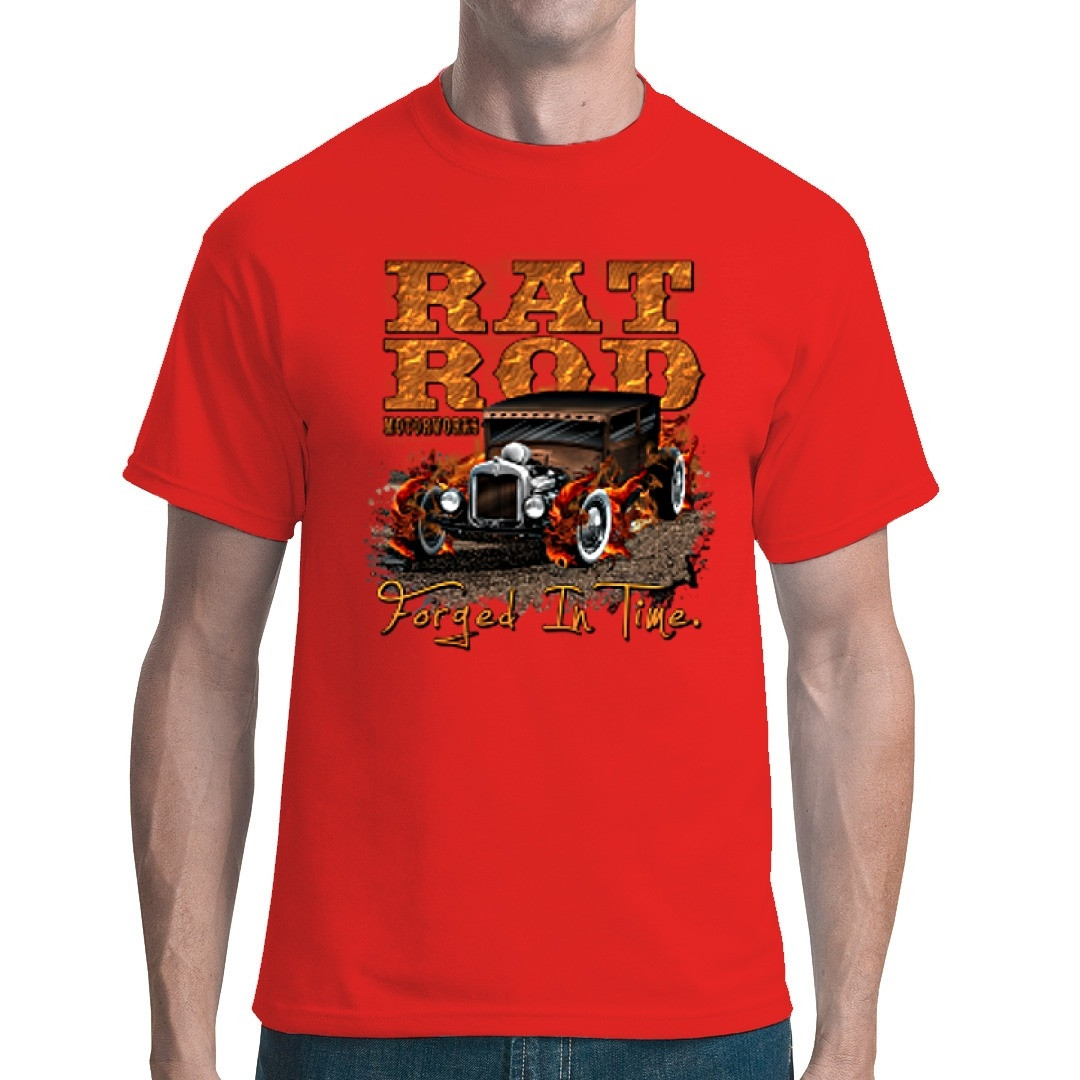 Hot Rod Motiv: Rat Rod Motorworks forged Time - T-Shirt selbst ...